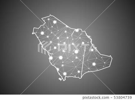 Vector wireframe mesh polygonal of saudi Arabia - Stock Illustration ...