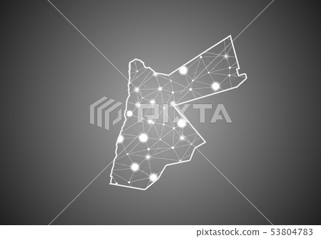 Vector wireframe mesh polygonal of jordan map. - Stock Illustration [53804783] - PIXTA