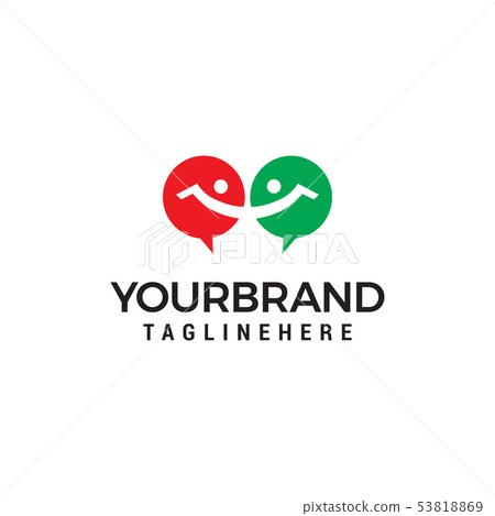 Chat people logo design concept template vector - Stock Illustration ...