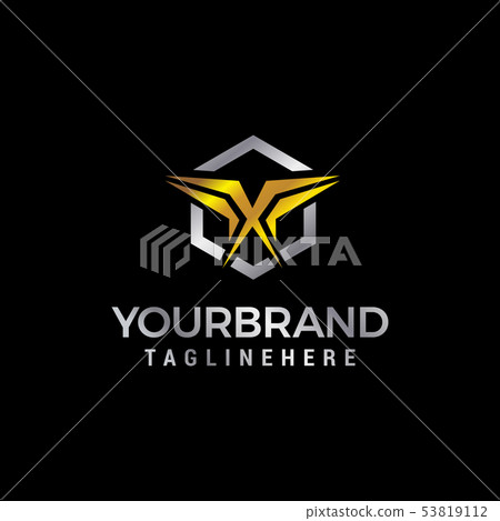 letter x gold logo design concept template vector - Stock Illustration ...