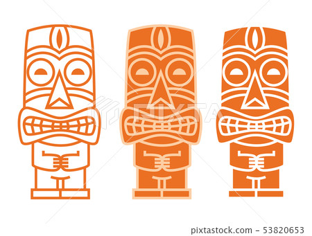 Tiki tribal symbol isolated on white background - Stock Illustration ...