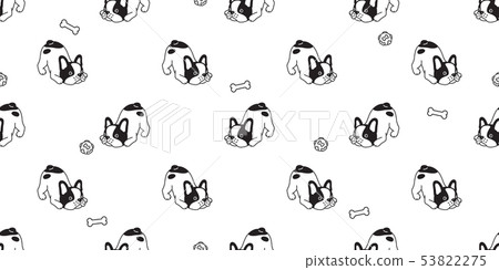 dog seamless pattern vector french bulldog ball - Stock Illustration ...