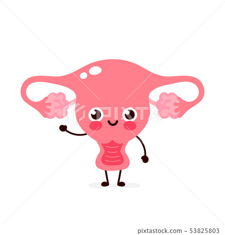 Cute healthy happy human uterus - Stock Illustration [53825803] - PIXTA