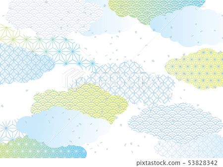 Refreshing light blue Japanese style pattern - Stock Illustration ...