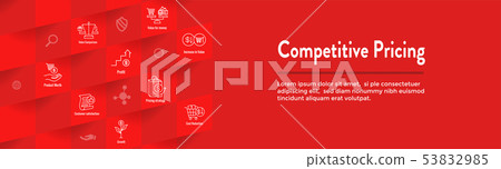 Competitive Pricing Icon Set with Growth, - Stock Illustration ...