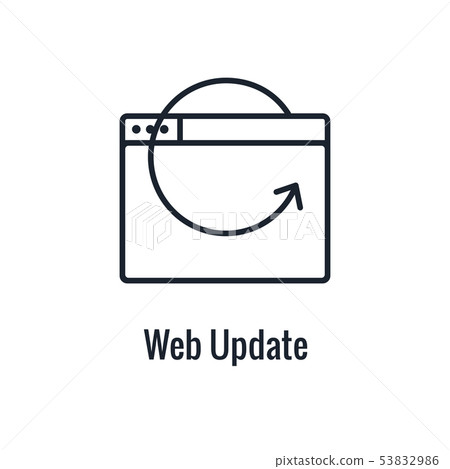 Website Update Icon - with arrows thin line - Stock Illustration ...