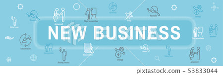 New Business Process Web Header Banner / Icon Set - Stock Illustration ...