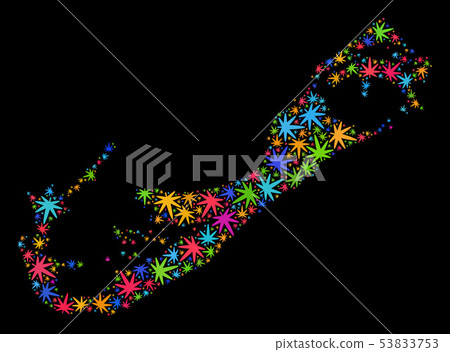 Mosaic Bermuda Islands Map of Bright Marijuana... - Stock Illustration ...