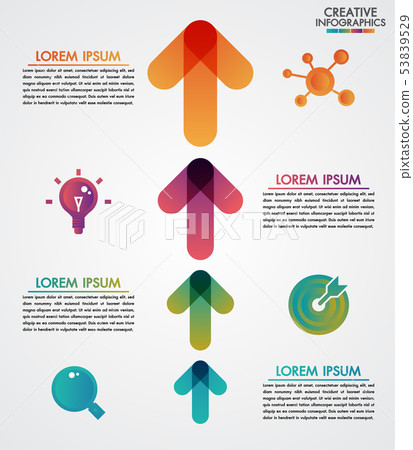 Vector arrows 4 steps timeline infographics - Stock Illustration ...