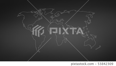 Vector Linear World Map, editable stroke. vector - Stock Illustration ...