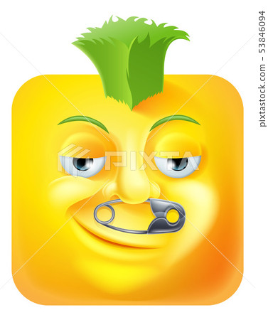 Punk Mohawk Emoji Emoticon Icon Cartoon Character - Stock Illustration ...