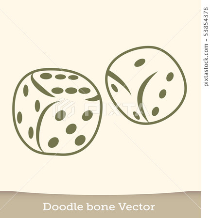 doodle dice isolated on white background. Vector - Stock Illustration ...