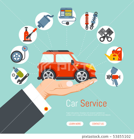 Car garage service repair station banner... - Stock Illustration ...