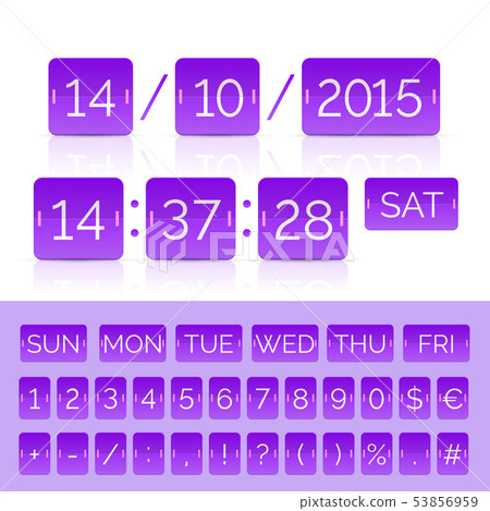 Vector countdown timer and purple calendar with... - Stock Illustration ...