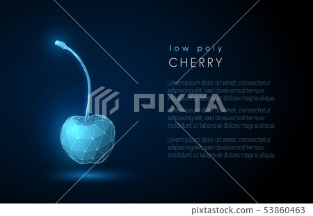 Abstract cherry. 3d low poly style design - Stock Illustration ...