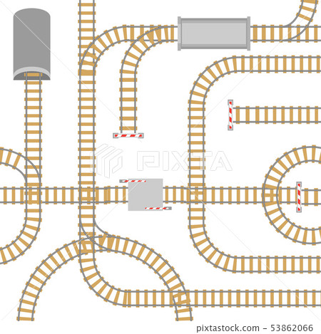 Railway Elements Parts Seamless Pattern... - Stock Illustration ...
