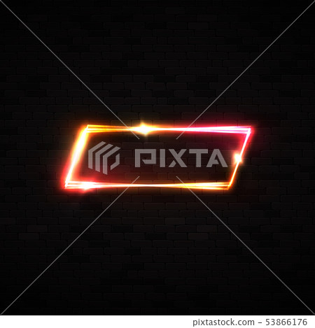Neon light rectangle led or halogen lamp wall sign - Stock Illustration ...