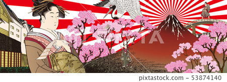Japanese style collage No. 11 - Stock Illustration [53874140] - PIXTA