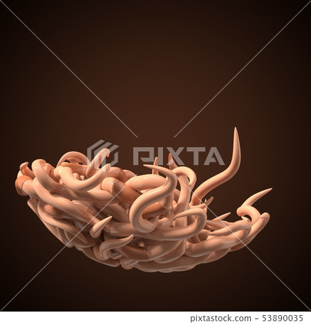 A lot of swarming worms. 3d illustration - Stock Illustration [53890035 ...