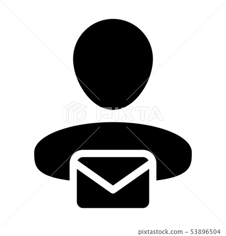 Email icon vector male user person profile avatar - Stock Illustration ...
