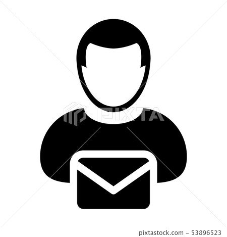 Email icon vector male user person profile avatar - Stock Illustration ...