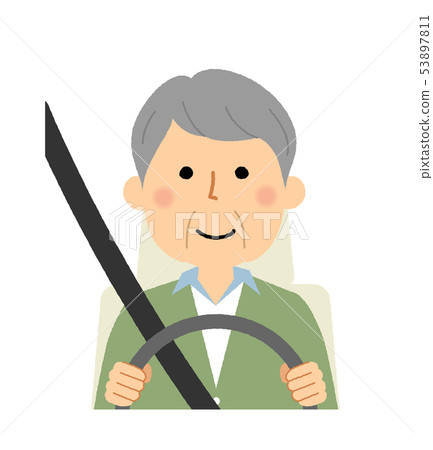 Senior man driving - Stock Illustration [53897811] - PIXTA