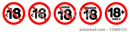 Under 18 not allowed sign. Number eighteen in red - Stock Illustration ...