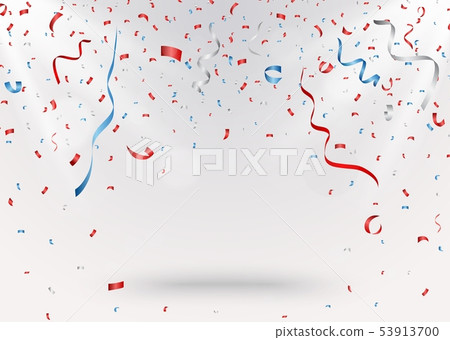Colorful ribbon and confetti - Stock Illustration [53913700] - PIXTA