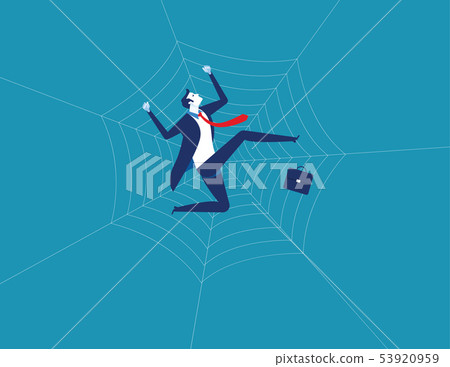 Businessman and spider web. Concept business - Stock Illustration ...