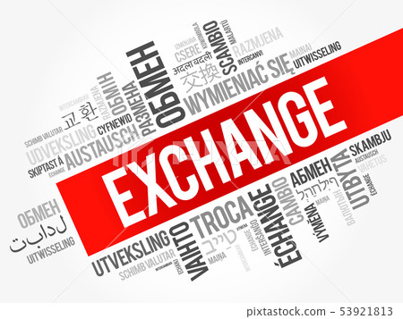 Exchange word cloud in different languages - Stock Illustration ...
