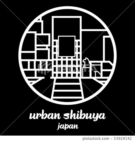 Circle icon line urban shibuya. vector eps10 - Stock Illustration ...