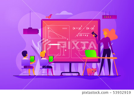 Math lessons concept vector illustration. - Stock Illustration ...