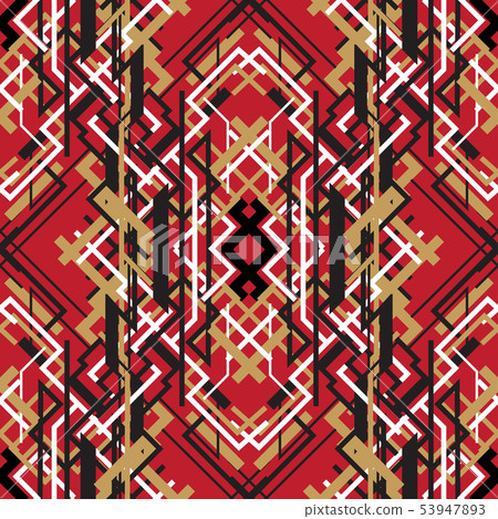 Trendy linear style red design seamless pattern... - Stock Illustration ...