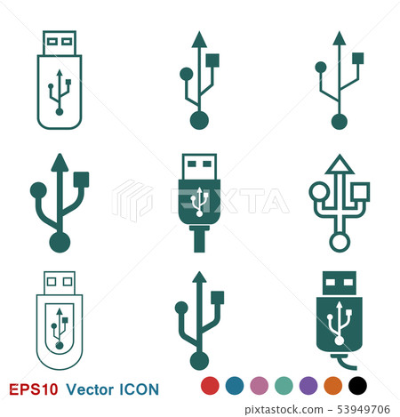 Usb icon vector sign symbol for design - Stock Illustration [53949706 ...