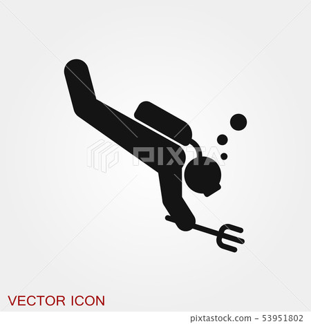 Scuba diver icon vector sign symbol for design - Stock Illustration ...