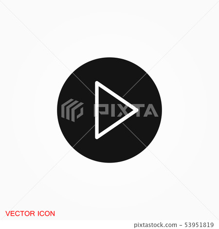 play Icon vector sign symbol for design - Stock Illustration [53951819 ...