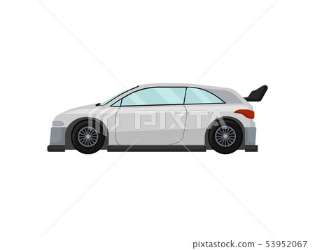 Gray car. Vector illustration on white background. - Stock Illustration ...