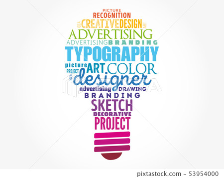 TYPOGRAPHY light bulb word cloud - Stock Illustration [53954000] - PIXTA