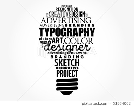 TYPOGRAPHY light bulb word cloud - Stock Illustration [53954002] - PIXTA