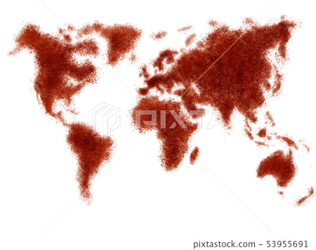 Map of the world in red dots - Stock Illustration [53955691] - PIXTA