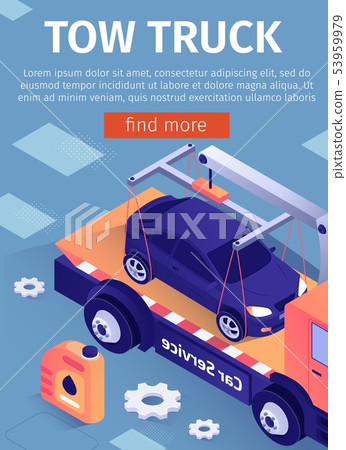 Poster for Advertising Tow Truck Car Assistance - Stock Illustration ...