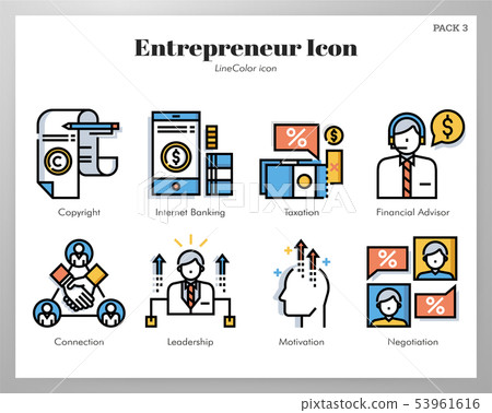 Entrepreneur icons LineColor pack - Stock Illustration [53961616] - PIXTA