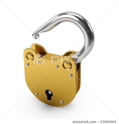 3D Rendering Padlock isolated in white background - Stock Illustration ...