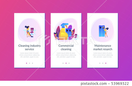 Commercial cleaning app interface template. - Stock Illustration ...