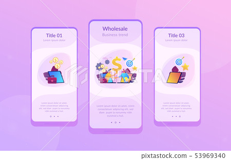 Business-to-business sales app interface template. - Stock Illustration ...