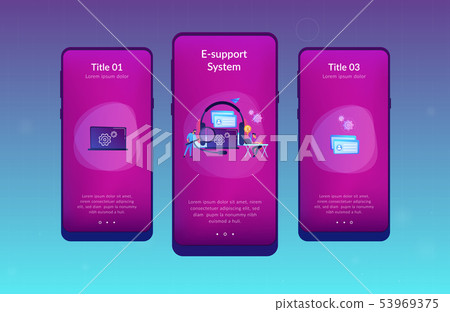 Customer self-service app interface template. - Stock Illustration ...