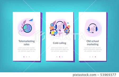Cold calling app interface template. - Stock Illustration [53969377 ...