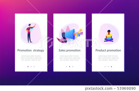 Promotion strategy app interface template.-插圖素材 [53969890] - PIXTA圖庫