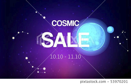 Cosmic sale banner vector illustration.... - Stock Illustration ...
