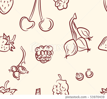 doodle berry set .Seamless pattern. Vector - Stock Illustration ...